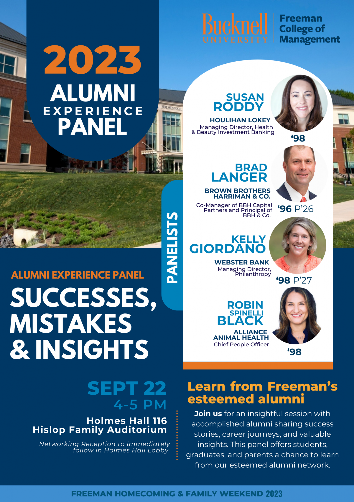 Alumni Experience Panel for Family and Homecoming Weekend
