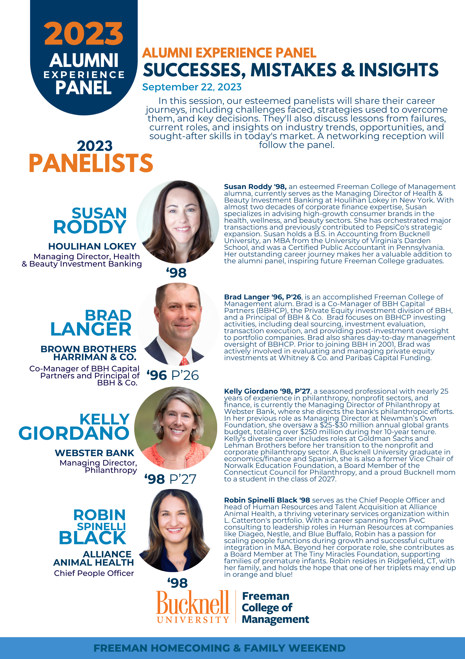 Alumni Experience Panel for Family and Homecoming Weekend