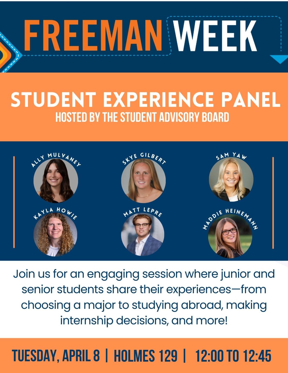 Student Experience Panel with the Student Advisory Board–for Freeman ...