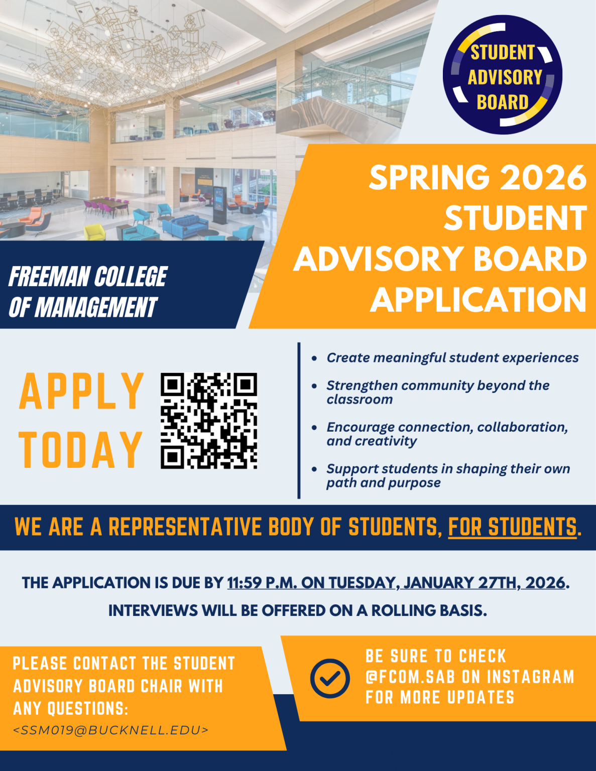 Student Advisory Board Applications Open
