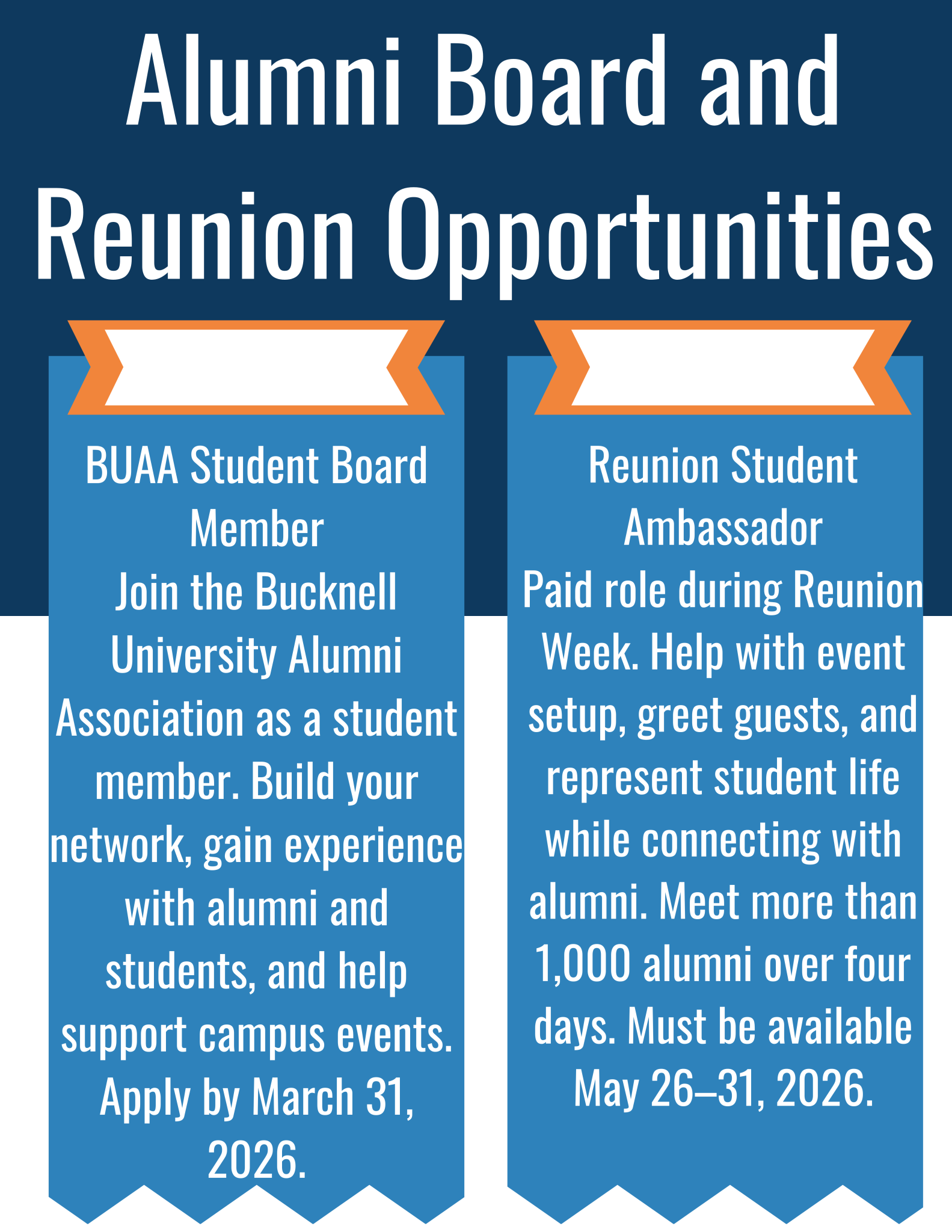 Alumni Board and Reunion Student Opportunities